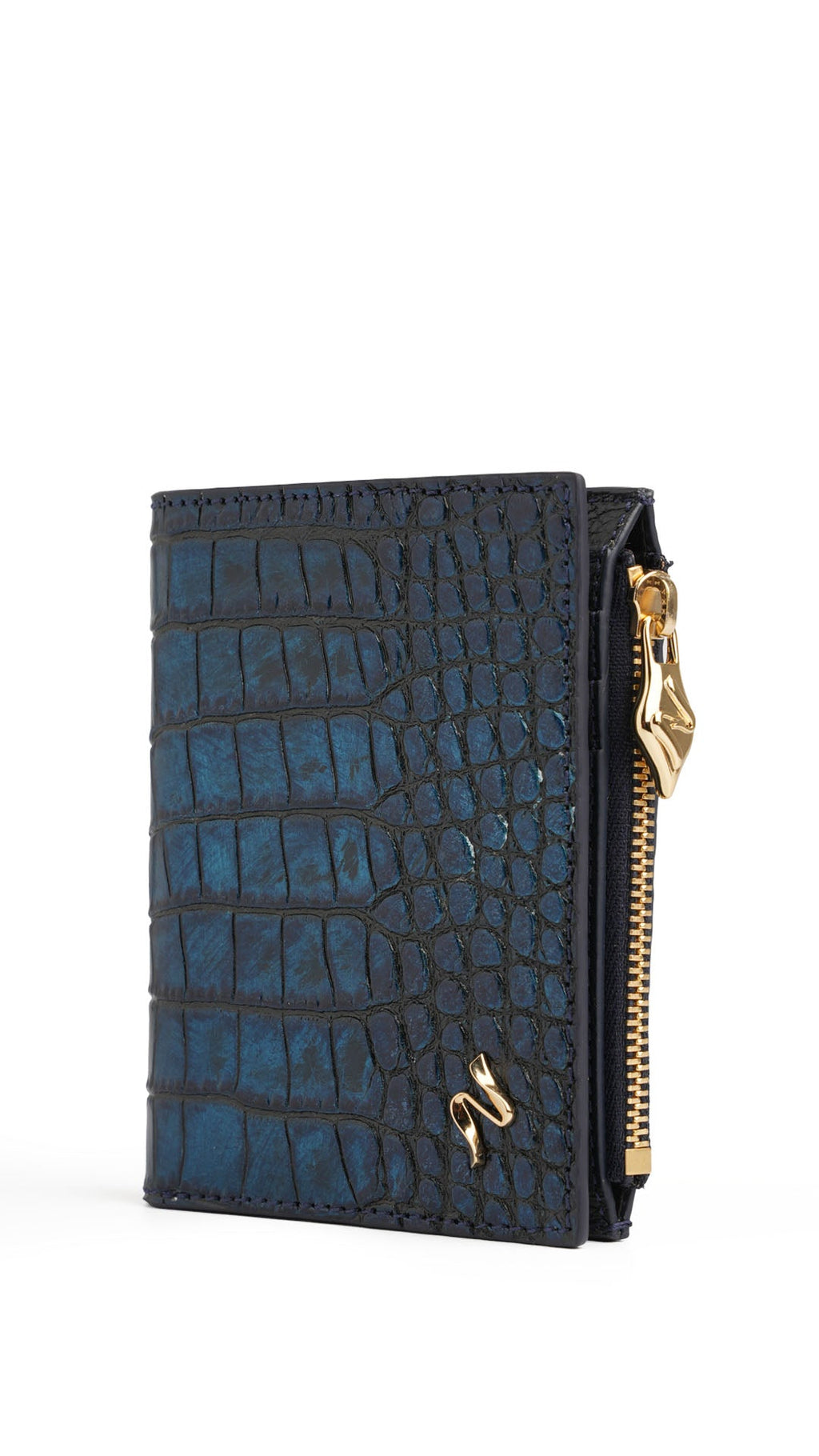 VIBE WALLET CROCO METALICBLUE SMALL – Louzan Fashion